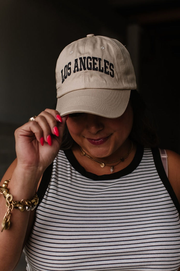 Los Angeles Baseball Hat - Khaki - Mindy Mae's Market