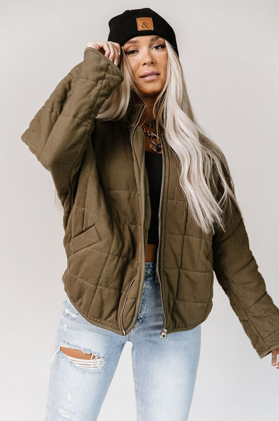 Below Zero Quilted Jacket - Olive - Mindy Mae's Market